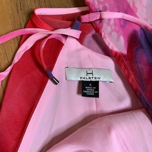 H by Halston | Dresses | New Halston Pink Floral Offshoulder Dress Sz 6 ...